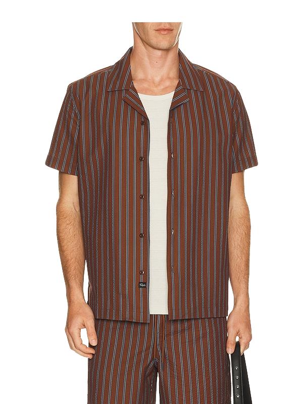 RAILS rails amalfi short sleeve shirt in brown.